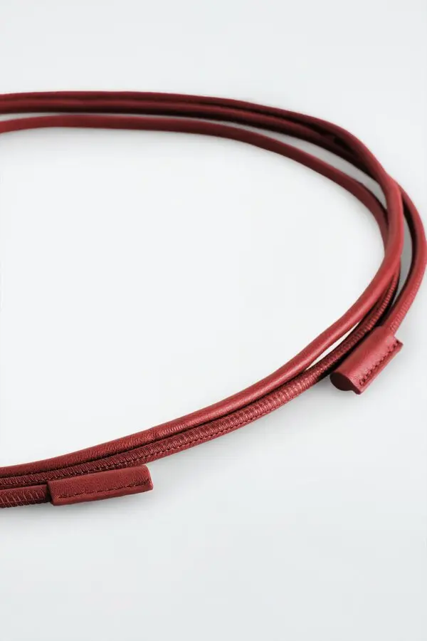 Cos Leather Rope Belt - Red
