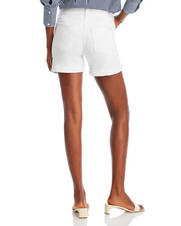 7 For All Mankind High Rise Roll Cuff Denim Shorts