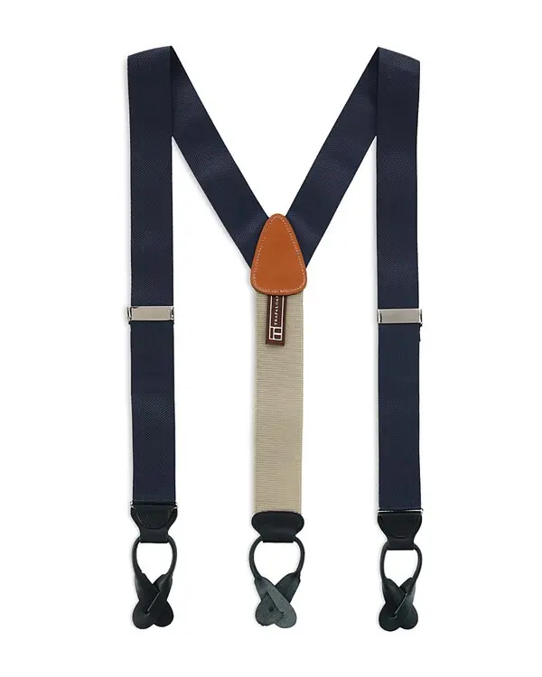 Trafalgar Hudson Nylon Button End Suspenders - Navy