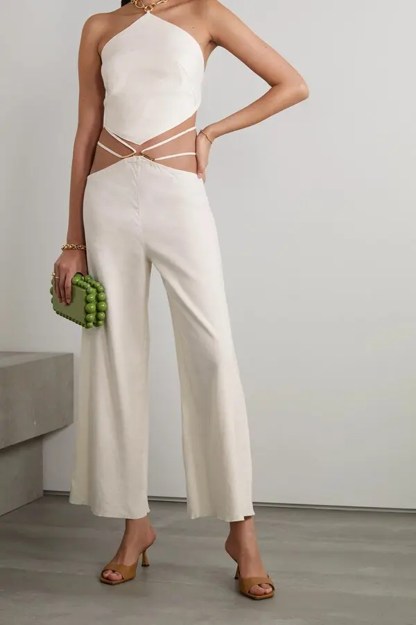 Cult Gaia Tessa Linen-blend Wide-leg Pants