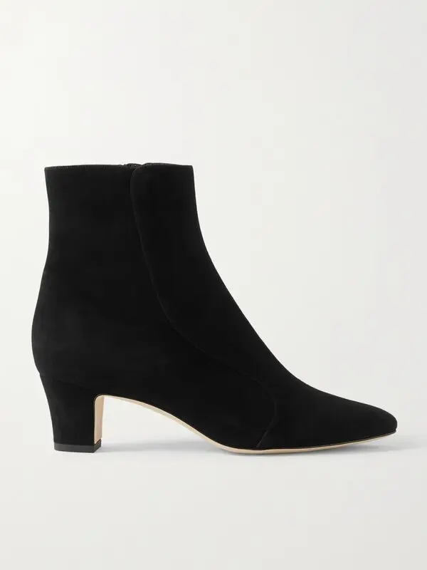 Manolo Blahnik Myconia 50 Suede Ankle Boots - Black
