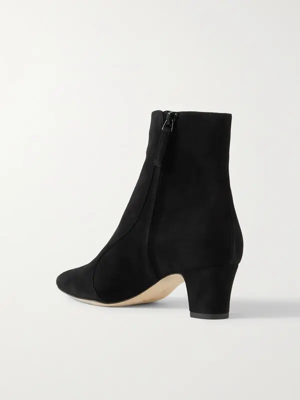 Manolo Blahnik Myconia 50 Suede Ankle Boots - Black