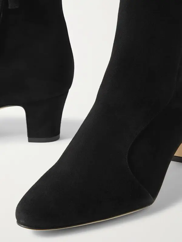 Manolo Blahnik Myconia 50 Suede Ankle Boots - Black
