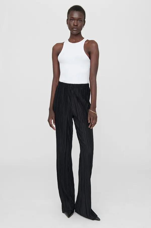 ANINE BING Billie Pleated Knit Pants