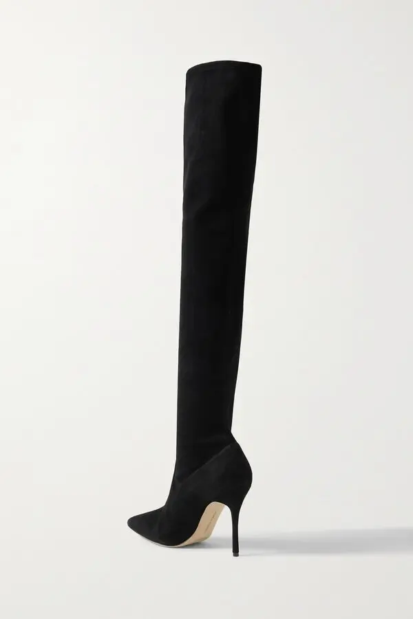 Manolo Blahnik Pascalarehi 105 Suede Over-the-knee Boots