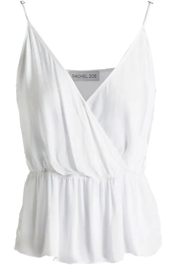 Rachel Zoe Wrap-effect Washed Satin Camisole