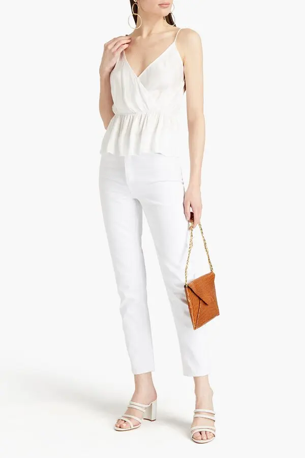 Rachel Zoe Wrap-effect Washed Satin Camisole