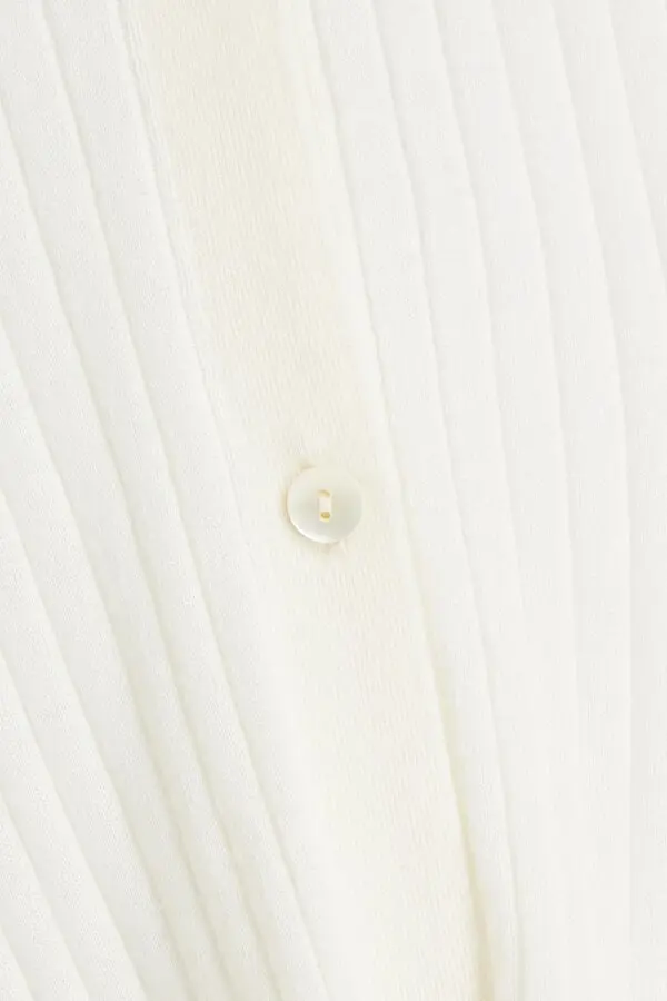 N.peal Ribbed Cashmere Cardigan