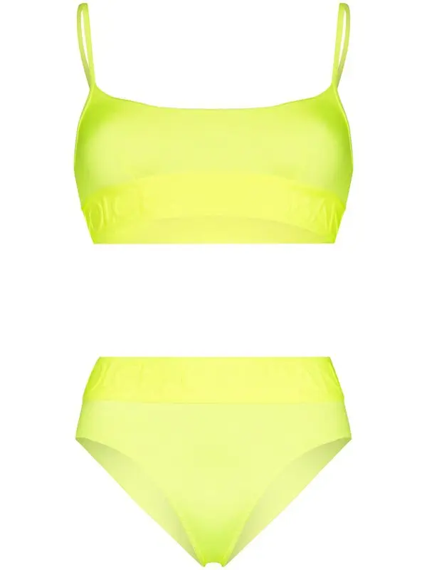 Dolce & Gabbana Logo-band High-rise Bikini Set - Yellow