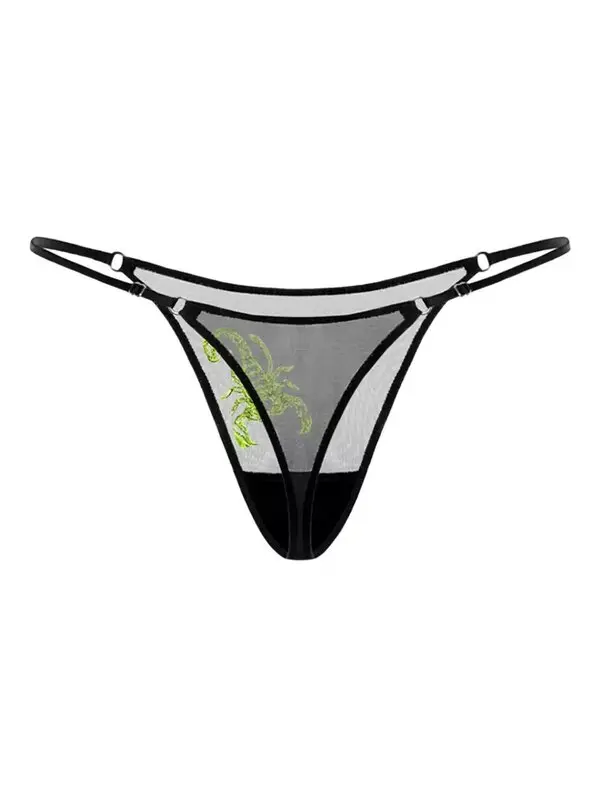 ZHILYOVA Embroidered Sheer Thong