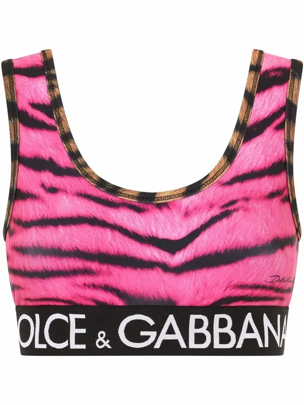 Dolce & Gabbana Zebra-Print Sleeveless Tank Top In Pink - 40% Off