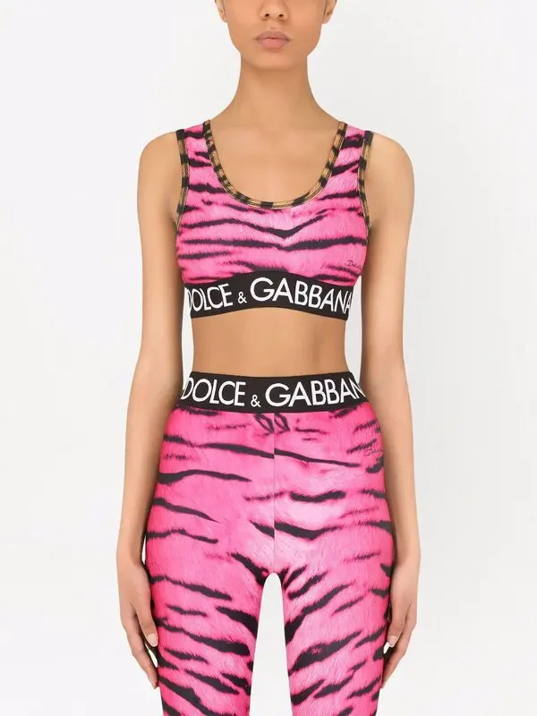Dolce & Gabbana Zebra-Print Sleeveless Tank Top In Pink - 40% Off