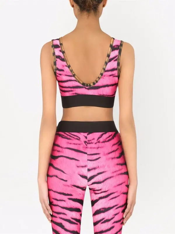 Dolce & Gabbana Zebra-Print Sleeveless Tank Top In Pink - 40% Off