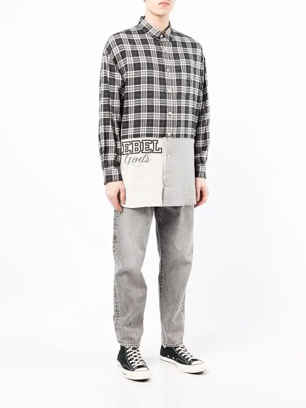 UNDERCOVERISM Patchwork Plaid Long-sleeve Shirt