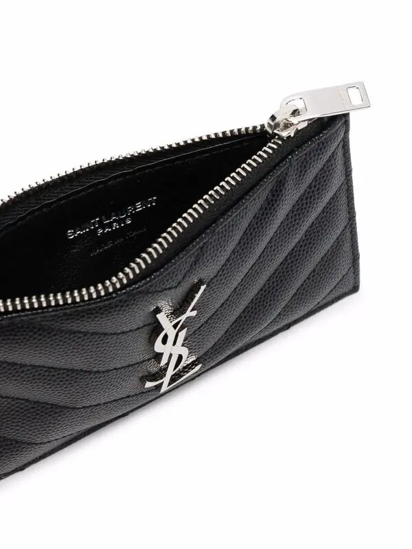 Saint Laurent Logo-plaque Quilted Wallet
