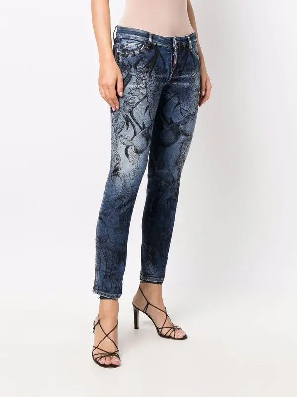 Dsquared2 Floral-print Skinny Jeans