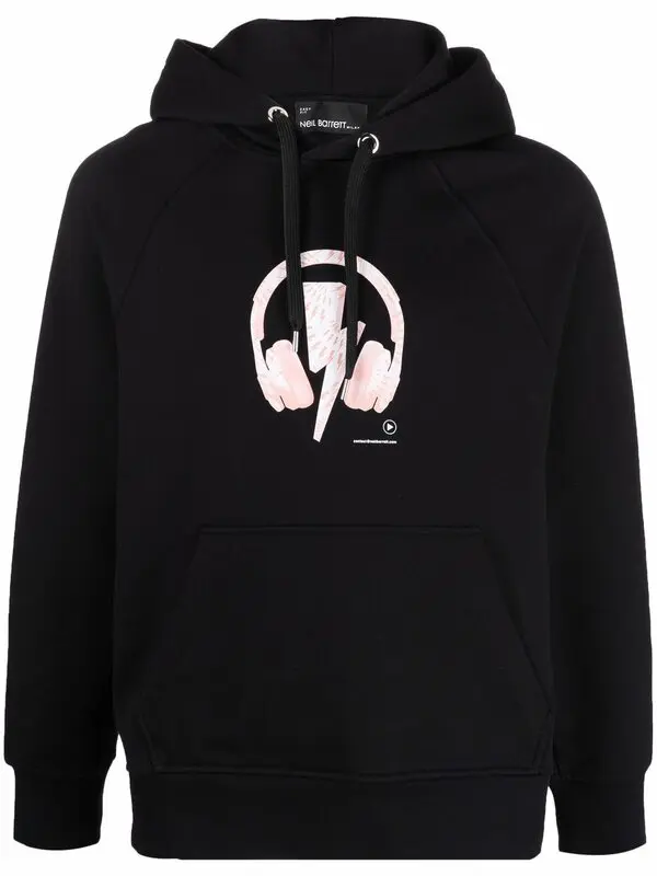 Neil Barrett D.j. Bolt Printed Hoodie