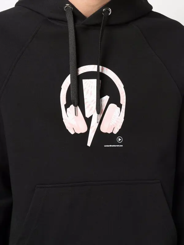 Neil Barrett D.j. Bolt Printed Hoodie