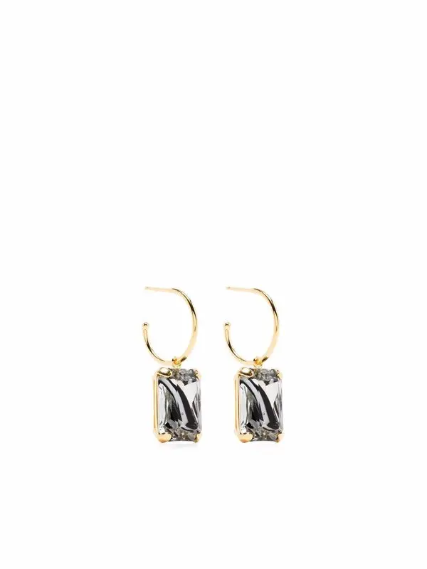 WOUTERS & HENDRIX Crystal-embellished Hoop Earrings - Gold