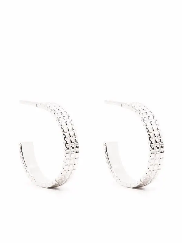 WOUTERS & HENDRIX Chain-texture Hoop Earrings - Silver