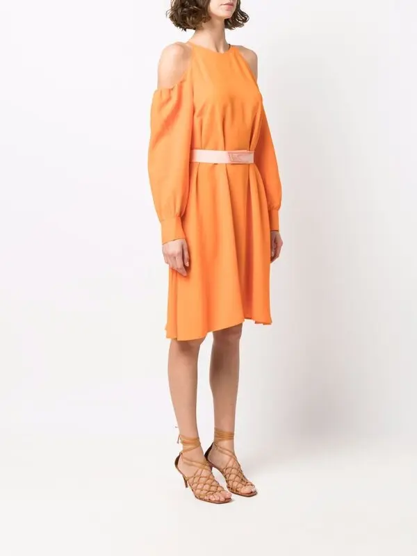 Stella McCartney Off-shoulder Midi Dress - Orange