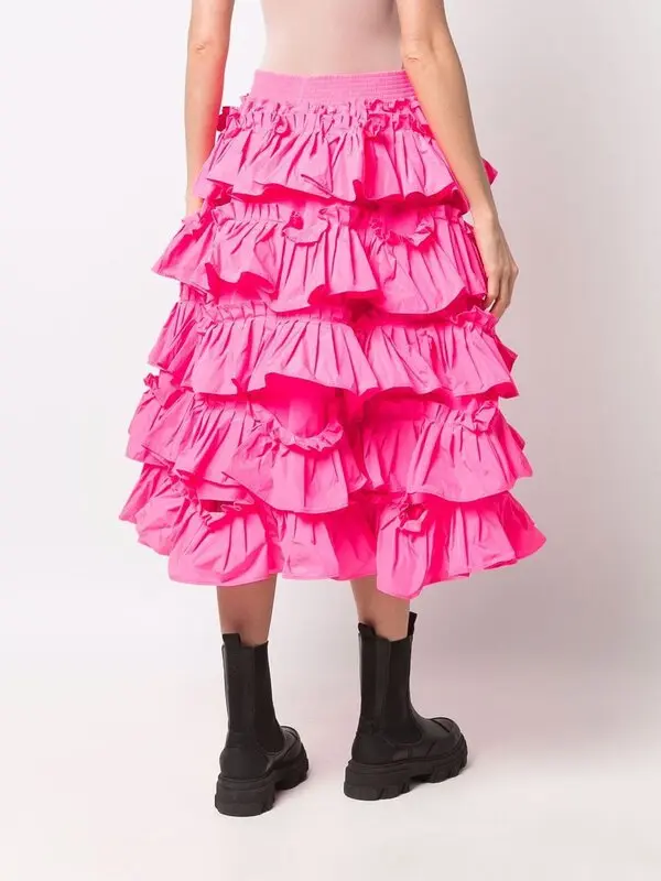 Red Valentino A-line Ruffled Skirt - Pink