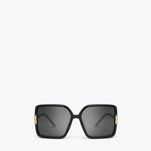 Tory Burch Eleanor Oversized Cat-eye Sunglasses - Black/dark Grey