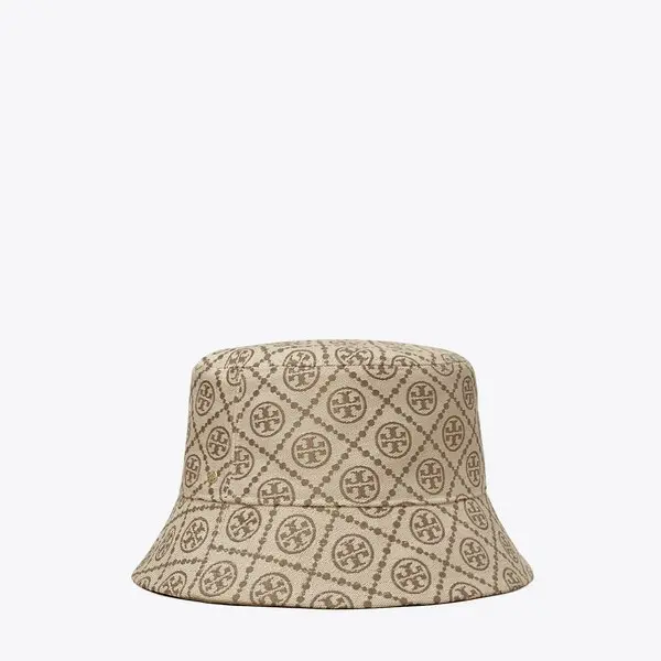 Tory Burch T Monogram Short-brim Bucket Hat - Hazel
