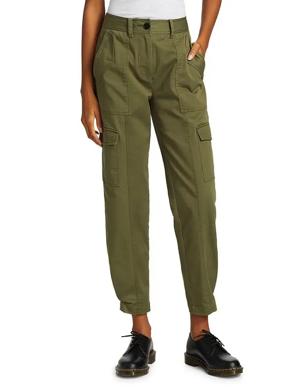 Derek Lam 10 Crosby Elian Mid-rise Stretch Cargo Pants - Fatigue