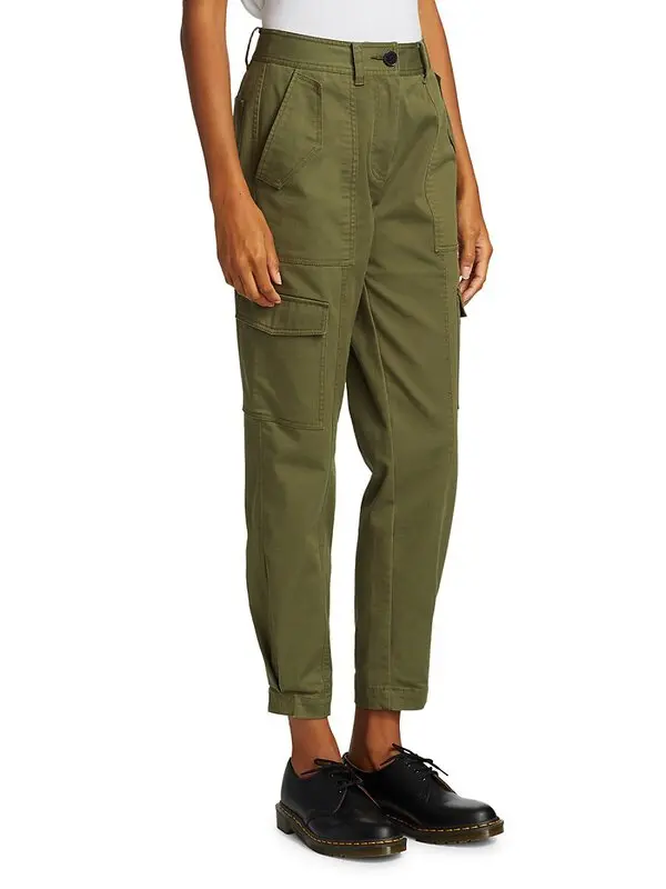 Derek Lam 10 Crosby Elian Mid-rise Stretch Cargo Pants - Fatigue