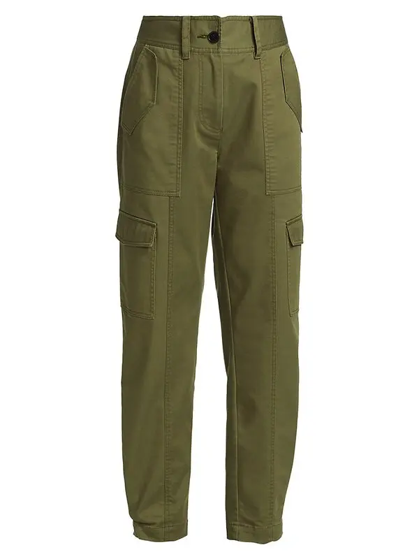 Derek Lam 10 Crosby Elian Mid-rise Stretch Cargo Pants - Fatigue