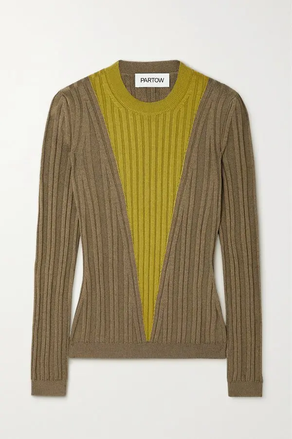 Partow Kira Ribbed Cotton-blend Sweater