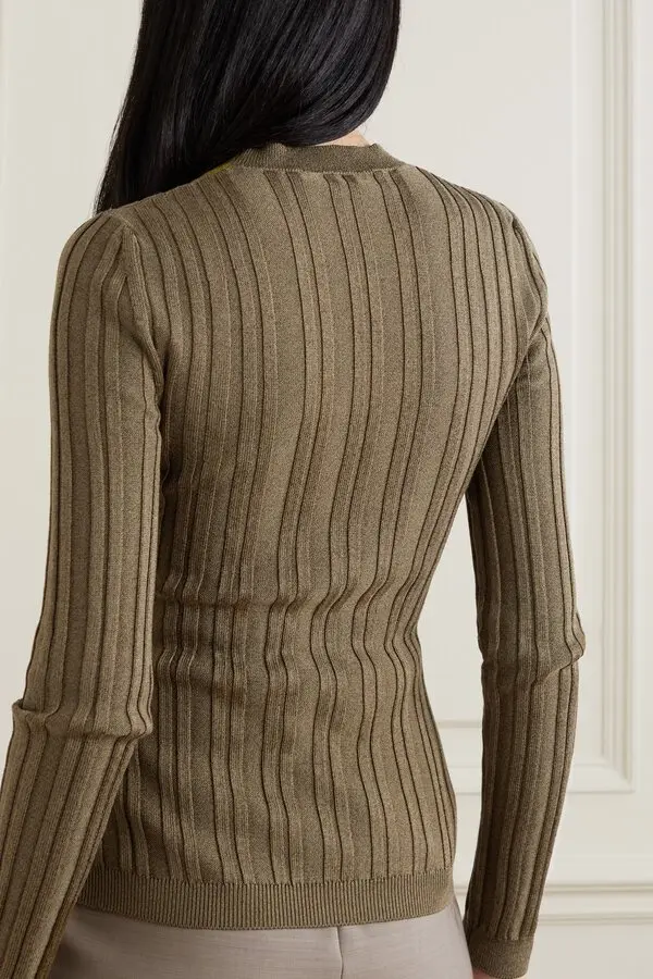Partow Kira Ribbed Cotton-blend Sweater