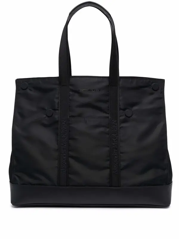 Alexander McQueen Logo-embroidered Tote - Black
