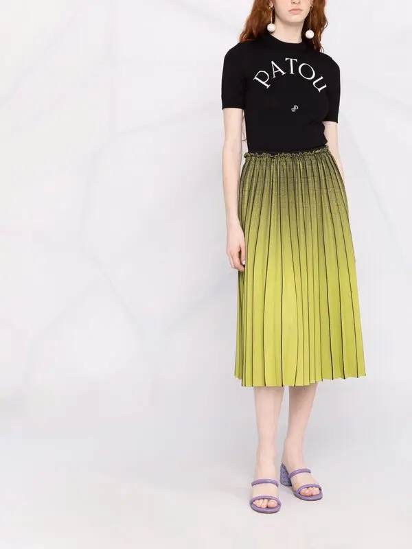 Patou Logo-Jacquard Knit Top - Black | Editorialist