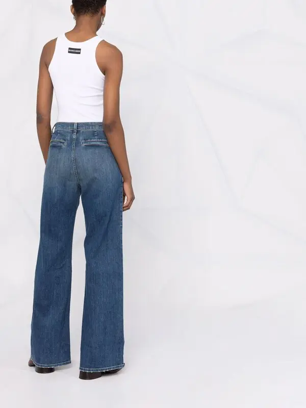 NILI LOTAN Bleach-effect Wide Leg Jeans