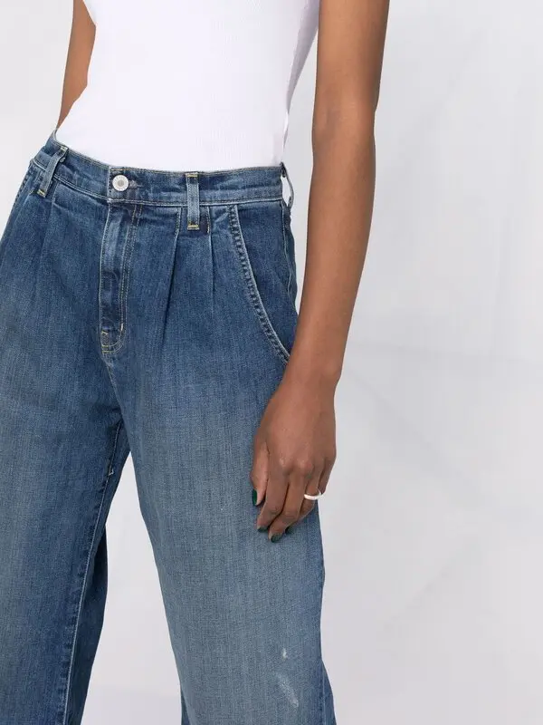 NILI LOTAN Bleach-effect Wide Leg Jeans