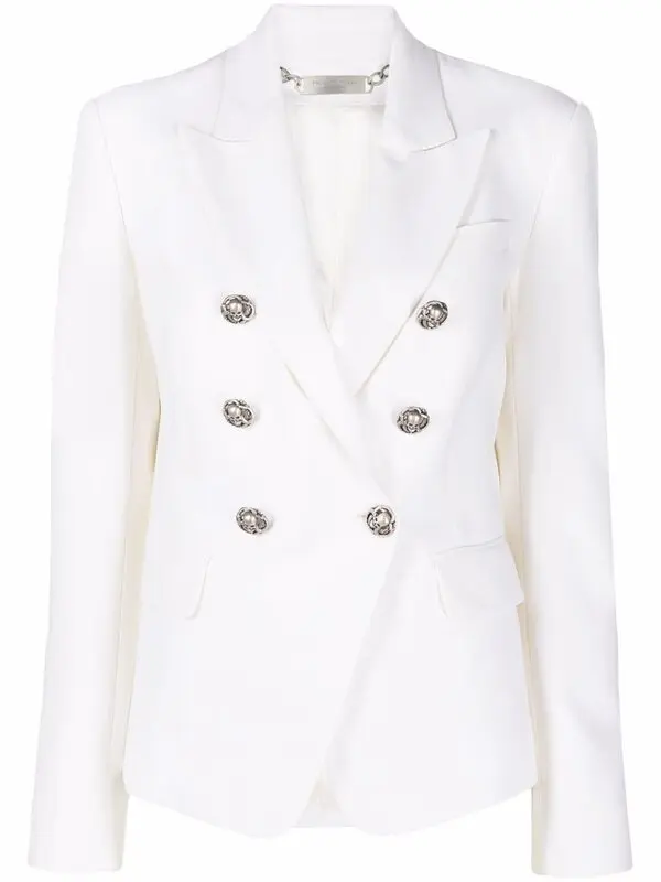 Philipp Plein Double-breasted Fitted Blazer - White