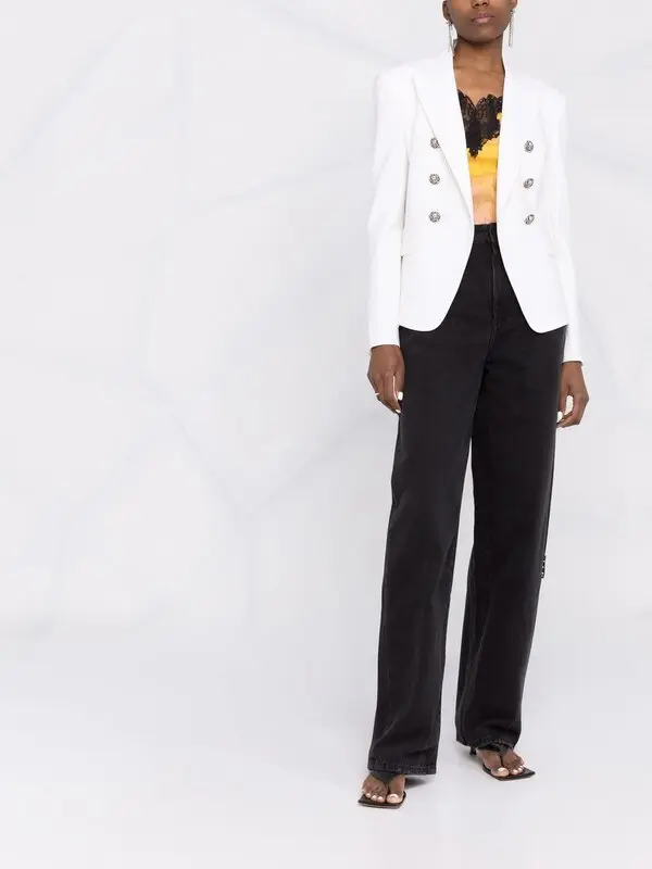 Philipp Plein Double-breasted Fitted Blazer - White