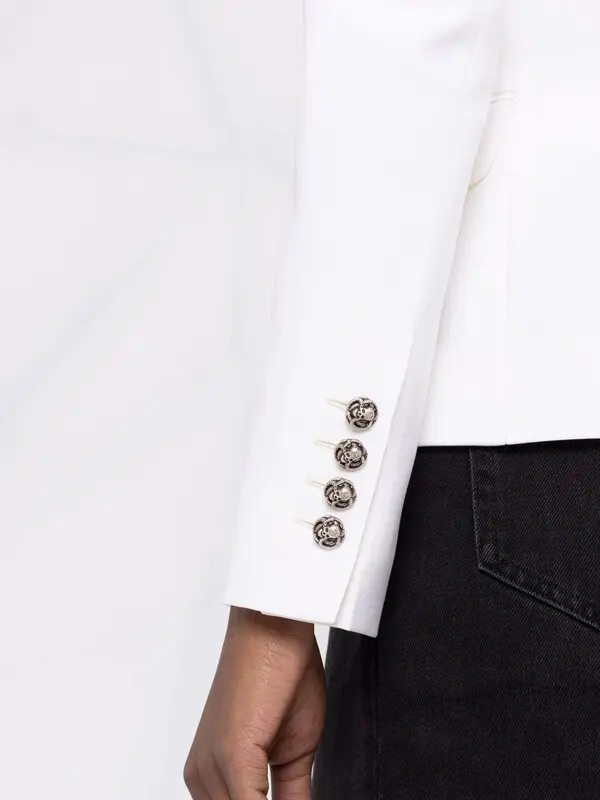Philipp Plein Double-breasted Fitted Blazer - White