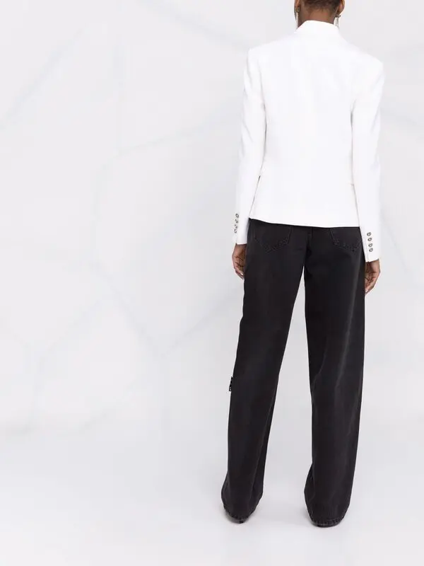 Philipp Plein Double-breasted Fitted Blazer - White