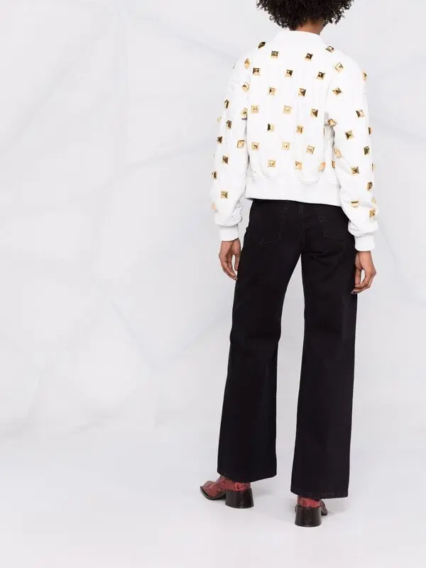 Philipp Plein Studded Quilted Bomber Jacket - White