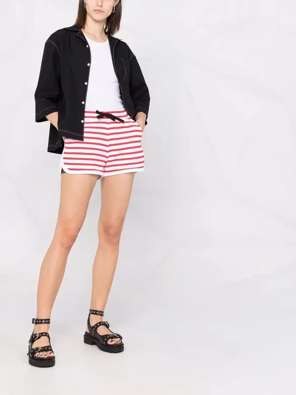 Red Valentino Drawstring-waist Striped Shorts - White
