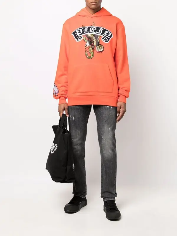 Philipp Plein Embroidered Logo Hoodie
