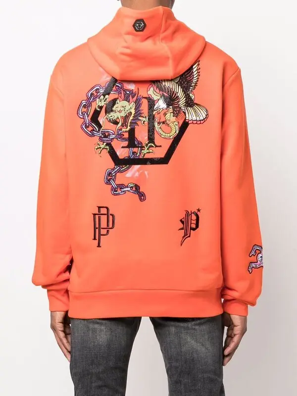 Philipp Plein Embroidered Logo Hoodie