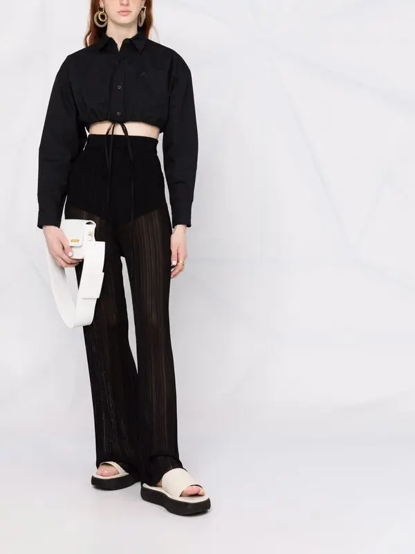 ANDREĀDAMO Cropped Cotton Shirt