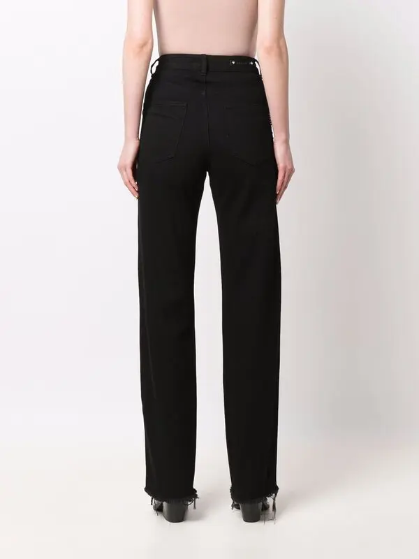 Philipp Plein Crystal-embellished Wide Leg Jeans