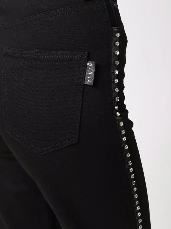 Philipp Plein Crystal-embellished Wide Leg Jeans