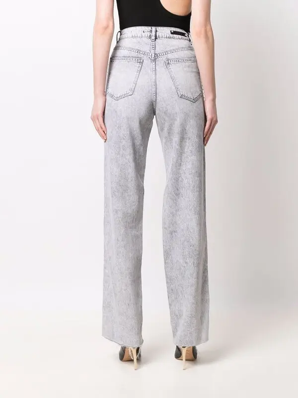 Philipp Plein Crystal Ripped Straight Jeans