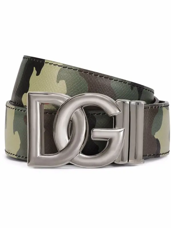 Dolce & Gabbana Camouflage-print Reversible Belt - Green